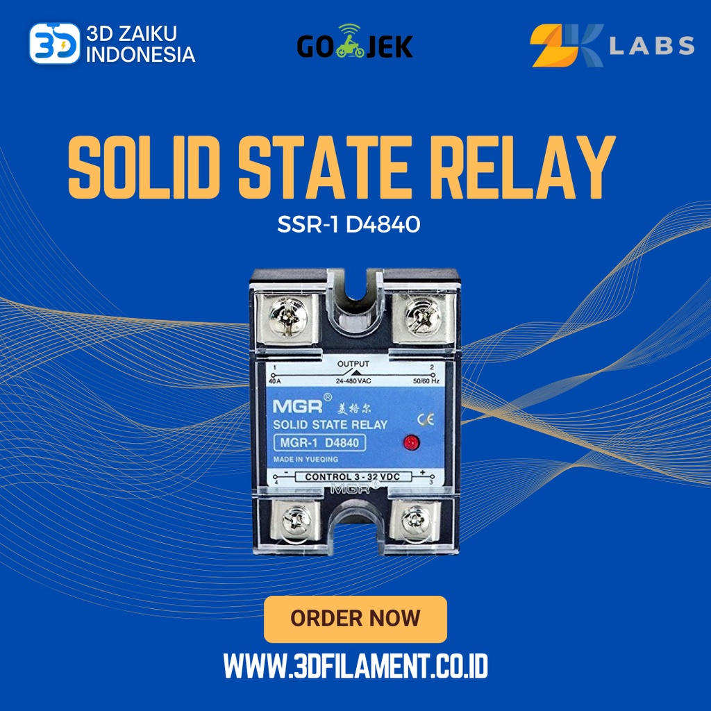 Jual Reprap 3D Printing Meger Solid State Relay SSR-1 D4840 | Shopee ...