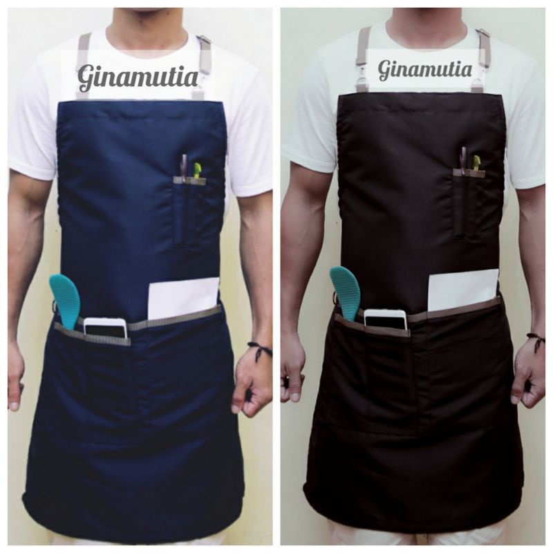 Jual CLEMEK APPRON BARISTA APRON TASLAN KANVAS WATERPROOF APRON CHEF ...