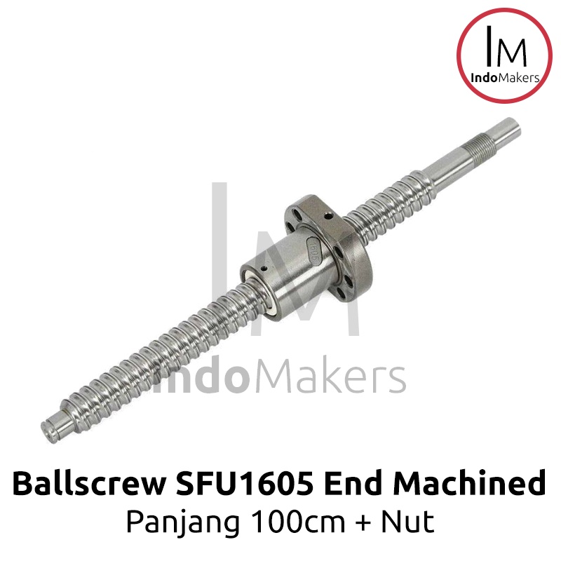 Jual SFU1605 / SFU 1605 Precision Ballscrew End Machined 100cm with Nut ...