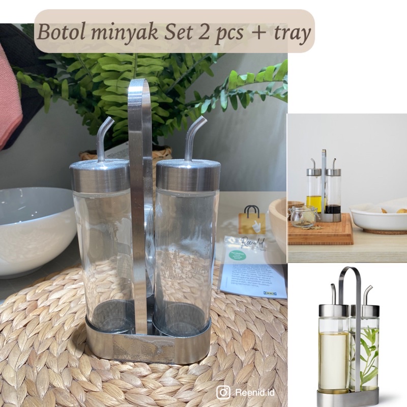 Jual Botol minyak set 2 pcs/ IKEA ORTFYLLD/ Botol cuka | Shopee Indonesia