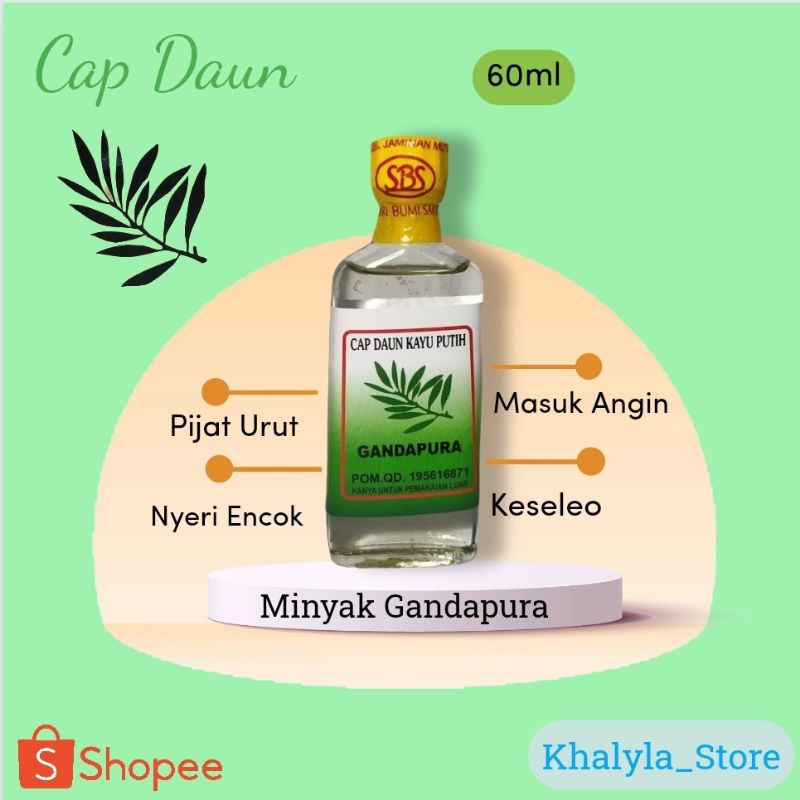 Jual Minyak Gandapura Cap Daun 60ml | Shopee Indonesia