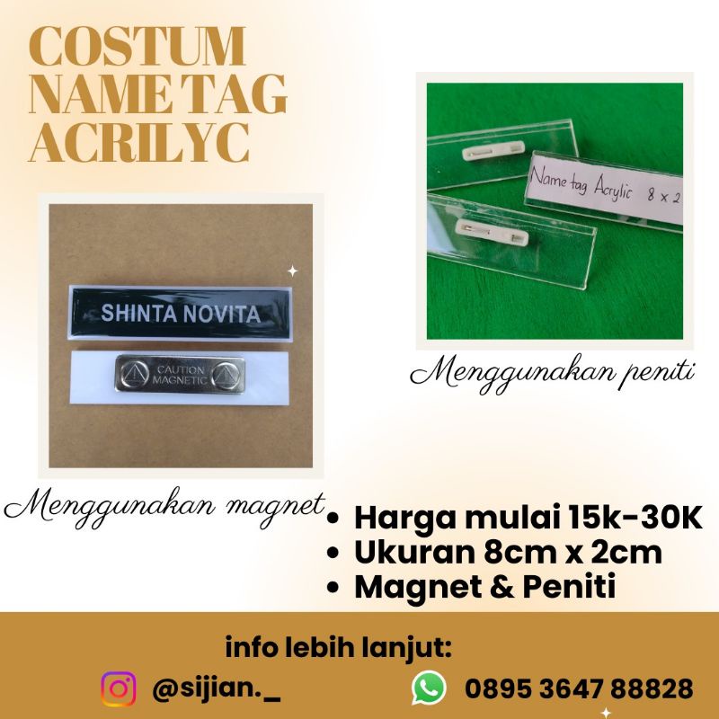 Jual NAME TAG AKRILIK | Shopee Indonesia