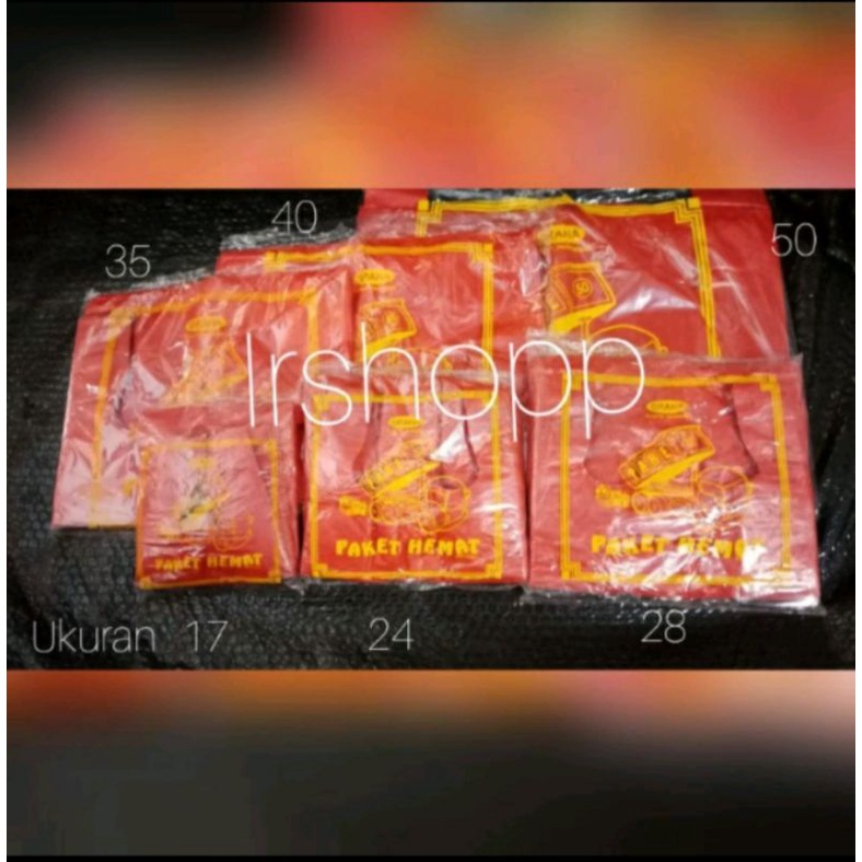 Jual Kantong plastik merah tebal pahe ukuran 17,24,28,35,40 | Shopee ...