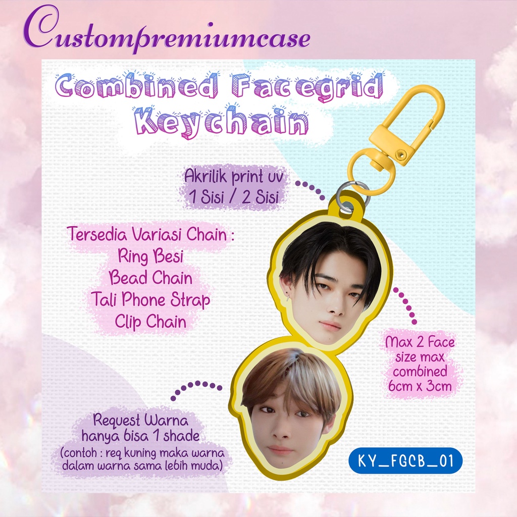 Jual Ganci Custom Face Grid Combined Keychain dan Linked Keychain ...