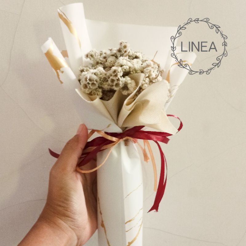 Jual Linea Dried Flower Buket Bunga Edelweis Kado Unik Rustic untuk ...