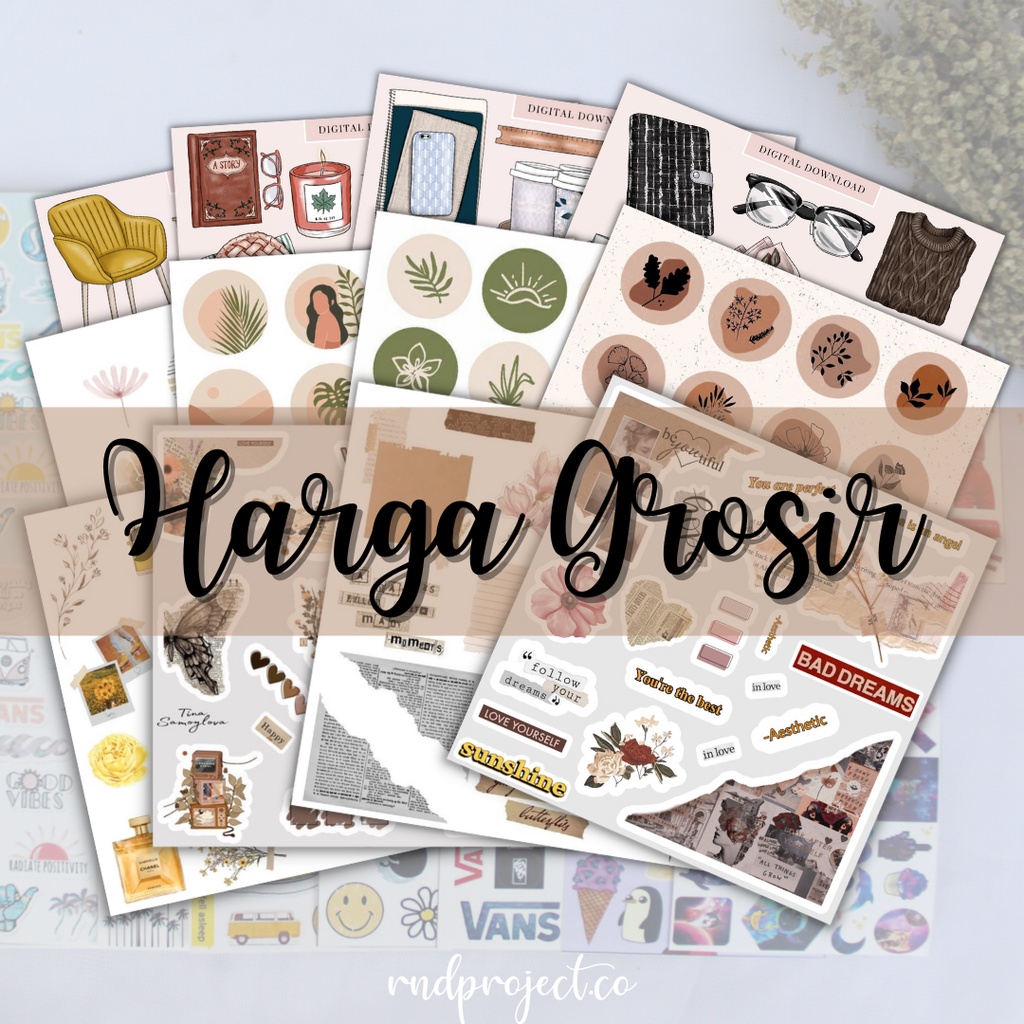 Jual Sticker Aesthetic Tumblr Custom Paket Jualan Mini Stiker Aesthetic ...