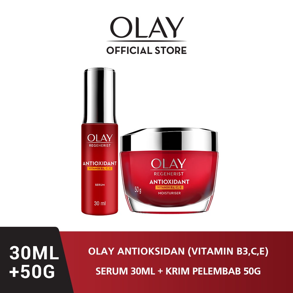 Jual Olay Antioxidant Moisturizer 50gr + Serum 30ml Skin Barrier Cream ...