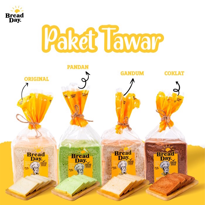 Jual BREAD DAY Roti Tawar Bundling | 4 Tawar | Shopee Indonesia