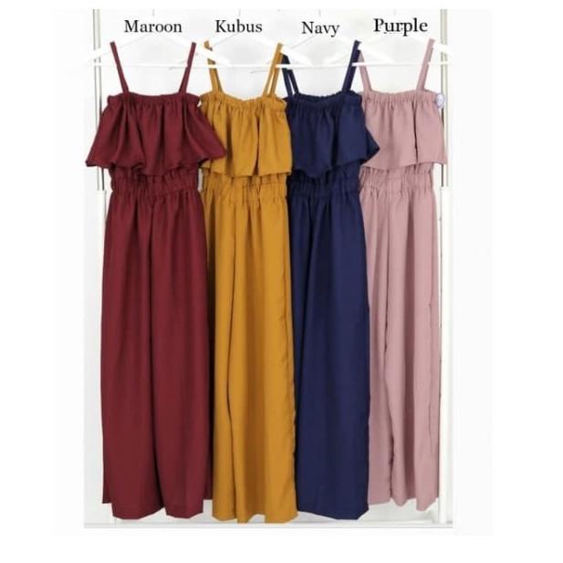Jual [I-EJR ㊛] ilook | jumsuit plain | Jm polos | bahan creap-terviral ...