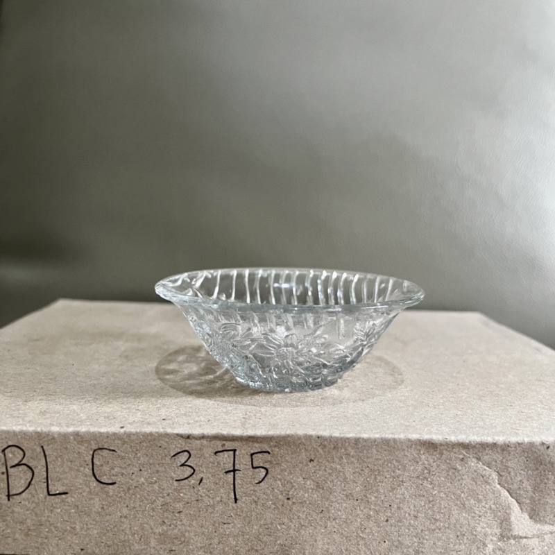 Jual satu set mangkok kaca isi 6 motif bunga ukuran 3.75in mangkuk ...