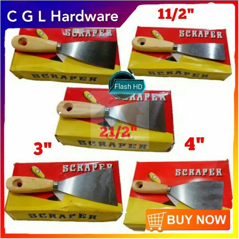 Jual Kape kayu/scraper gagang kayu varian 1,5inch, 2inchi 2,5inchi 3 ...