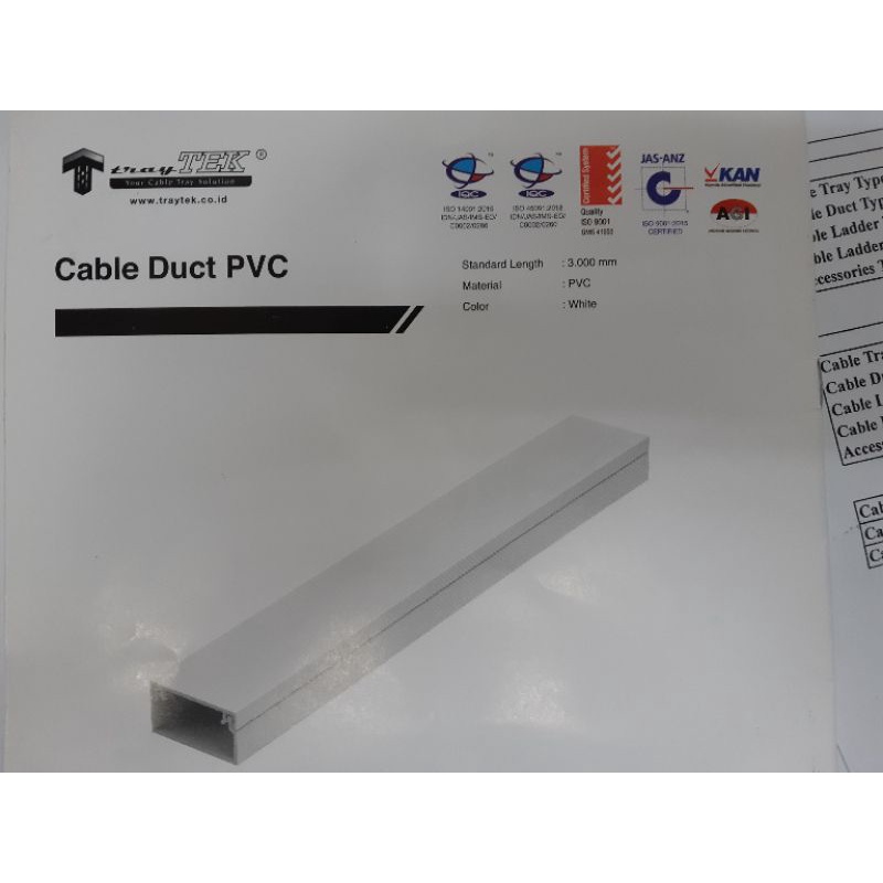 Jual tray tek cable duct pvc 100 50 | Shopee Indonesia