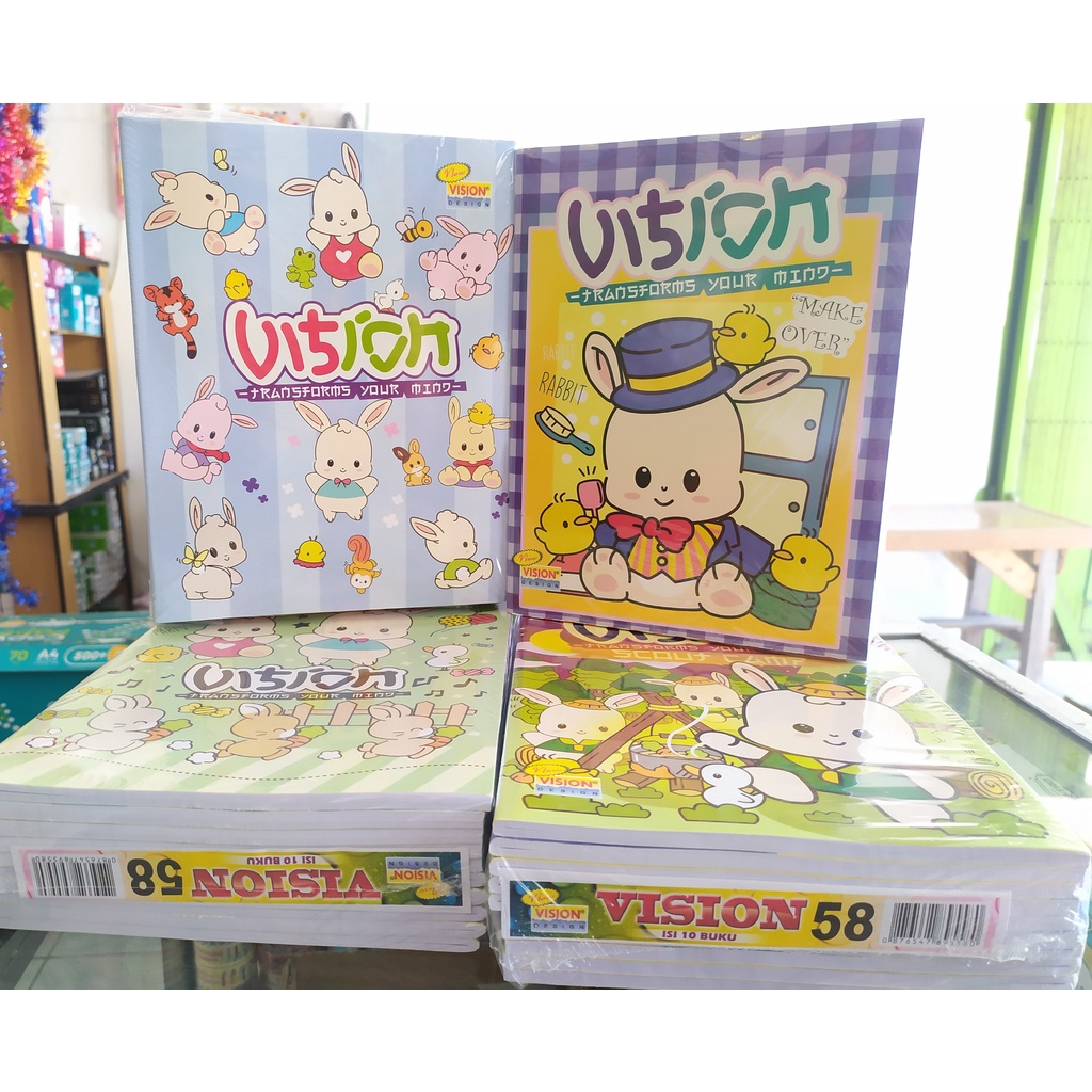 Jual Buku Tulis Merk Vision isi 58 Lembar, Buku Tulis Sekolah | Shopee ...