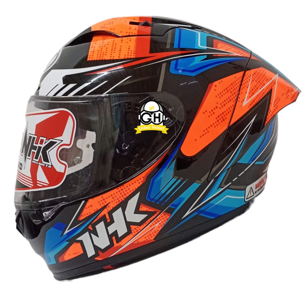 Jual NHK HELM GPR TECH STREET SLAB BLACK ORANGE GLOSSY GP R TECH ...