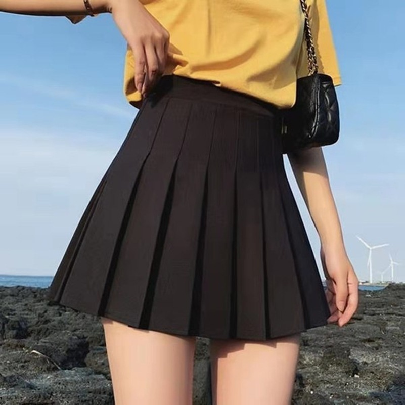 Jual RSB RK258 Rok Pendek Mini Korean Women Mini Skirt Pleated Plain ...