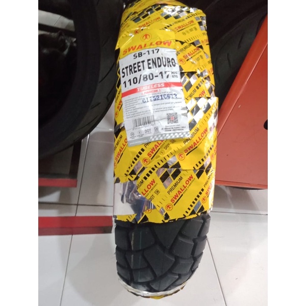 Jual Ban Motor Merk Swallow Tubeless Tipe SB-117 Street Enduro Ukuran 110/80 Ring 17 Ban Motor ...