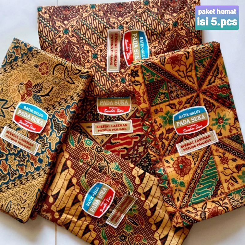 Jual KAIN PANJANG BATIK HALUS/SAMPING BATIK HARGA PAKET,ISI 5 | Shopee ...