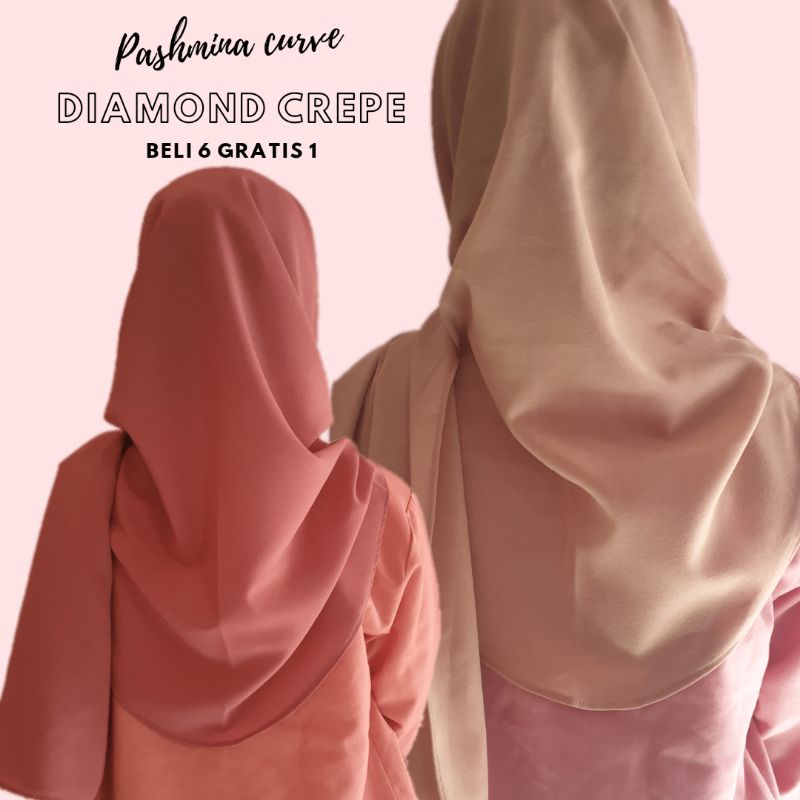 Jual PASHMINA CURVE DIAMOND CREPE PASMINA OVAL DIAMOND | Shopee Indonesia