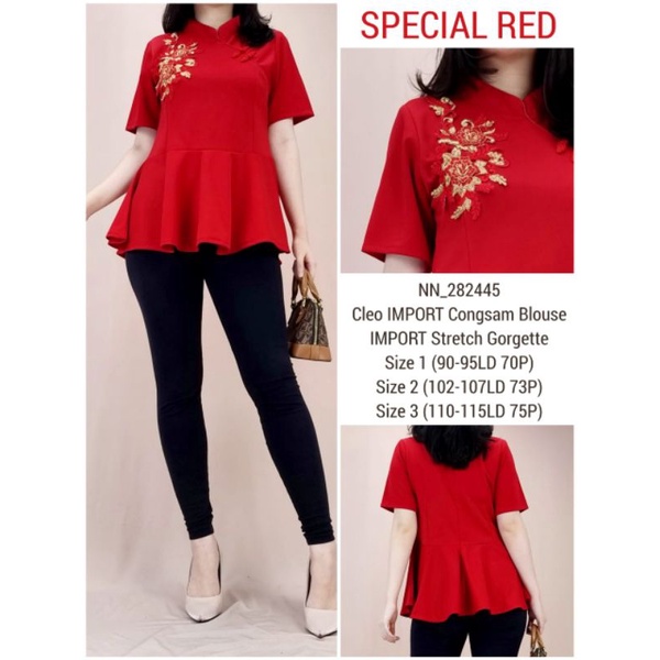 Jual Blouse Congsam 9 Model / Blouse Merah / Blouse Bordir / Blouse ...