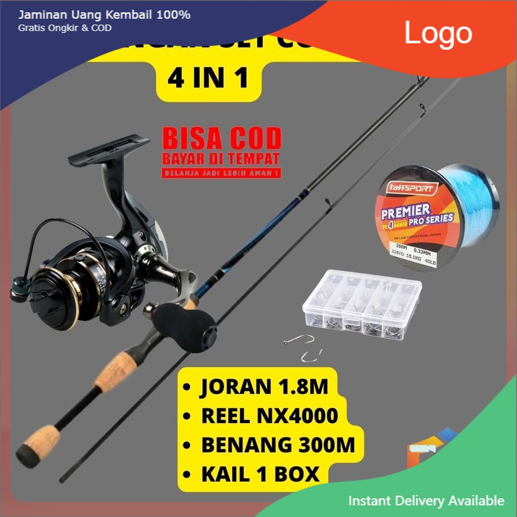 Jual Paket Mancing Mania Joran Dan Reel Bonus Benang PE dan Mata kail Joran Stik Tongkat Rod ...
