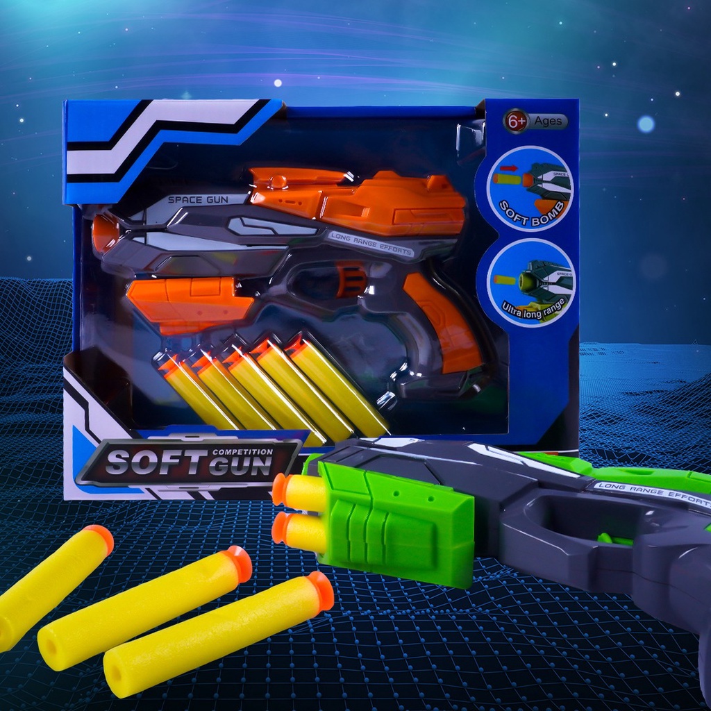 Jual Mainan Anak Pistol Tembakan Competition Soft Gun Soft Bullet Space ...