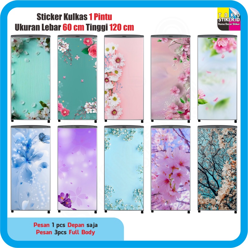Jual Stiker Kulkas 1 Pintu Motif Bunga Simpel | Shopee Indonesia