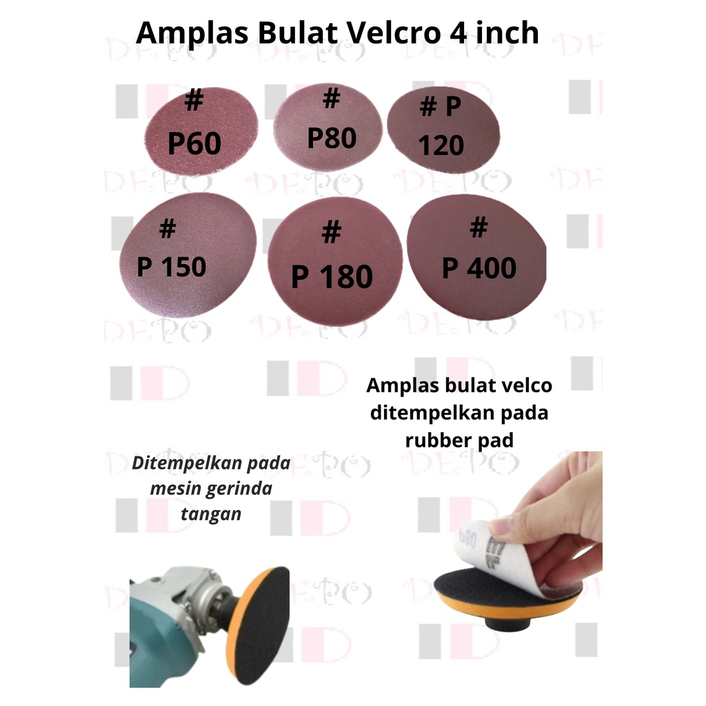 Jual Amplas Bulat Velcro / Amplas Tempel Bulat Gerinda / Sanding Dis ...