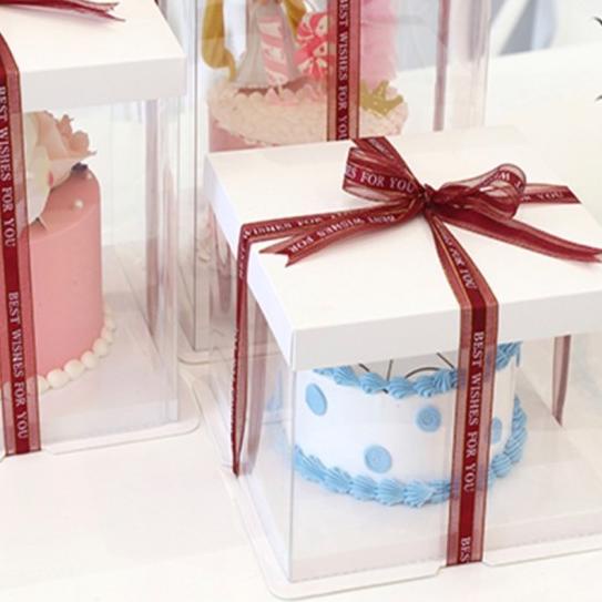 Jual Korean Square Mica Tall Box/Transparent Tall Box/Transparent Cake ...