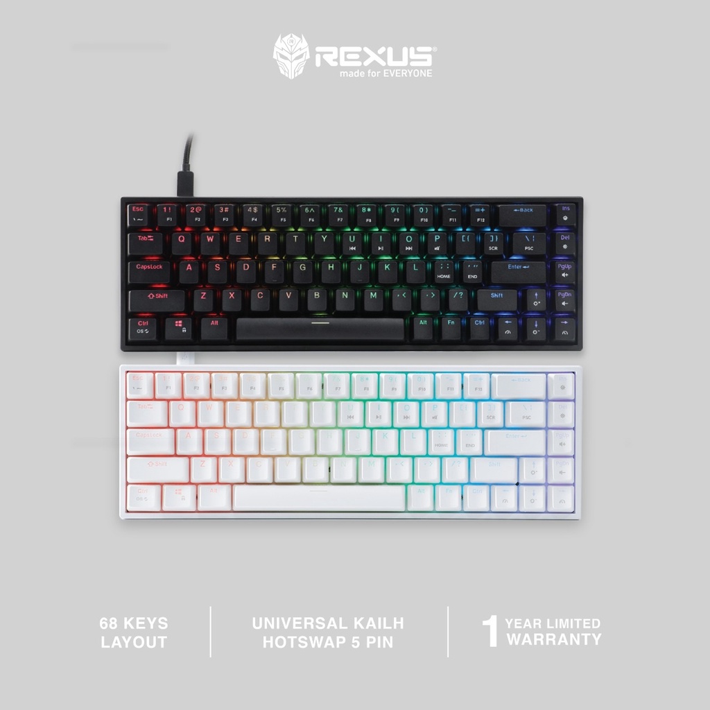 Jual Rexus DAIVA RX-D68 Outemu Mechanical Keyboard Gaming | Shopee ...