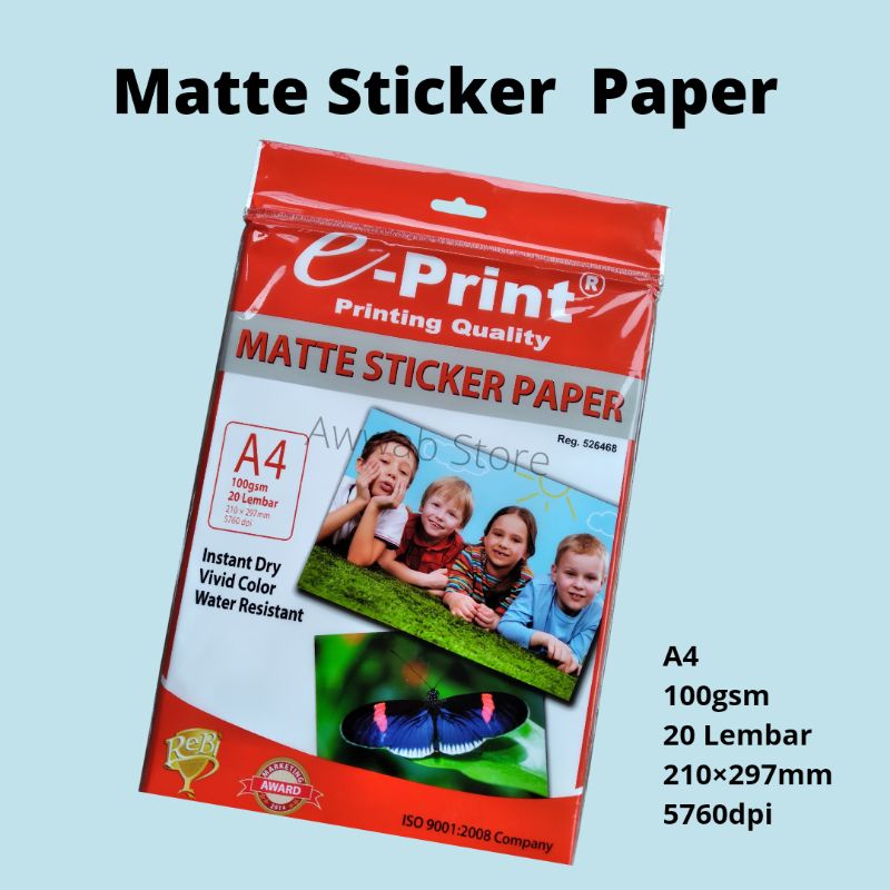 Jual Kertas Stiker A4 Matte Sticker Paper E Print | Shopee Indonesia