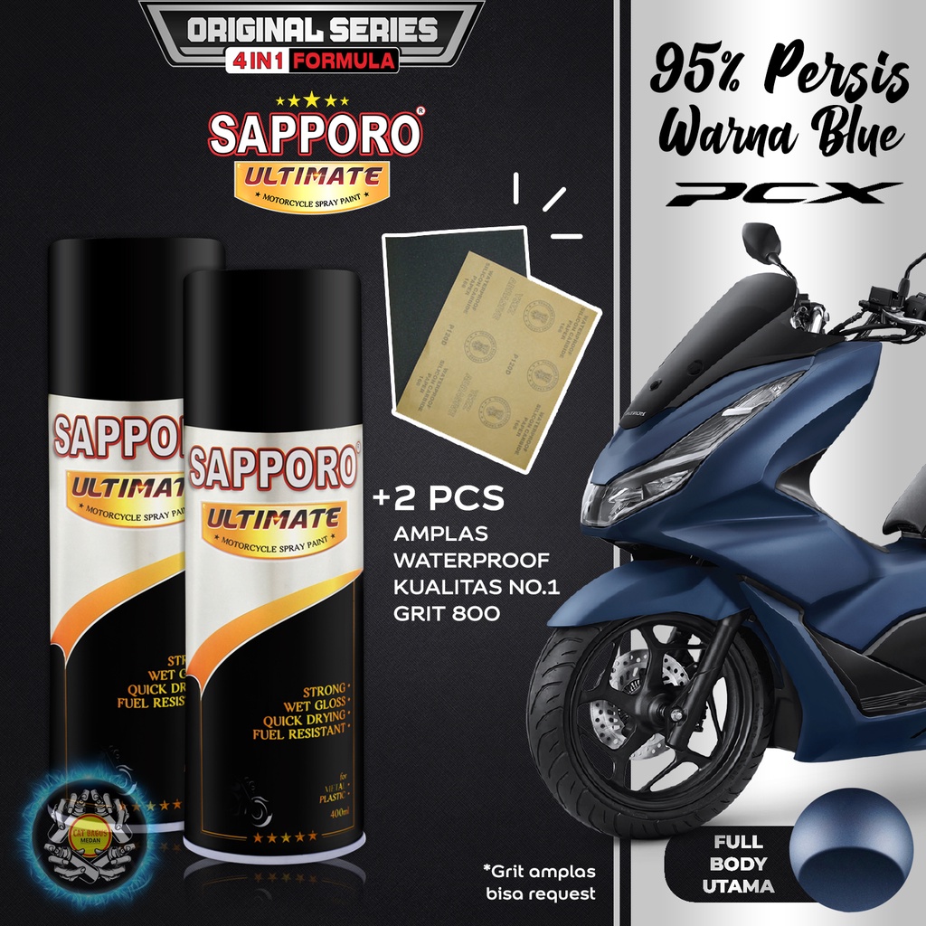 Jual PAKET BIRU DOFF PCX SAPPORO ULTIMATE 4 IN 1 OH03 ROYAL MATTE BLUE HONDA ORIGINAL CAT ...