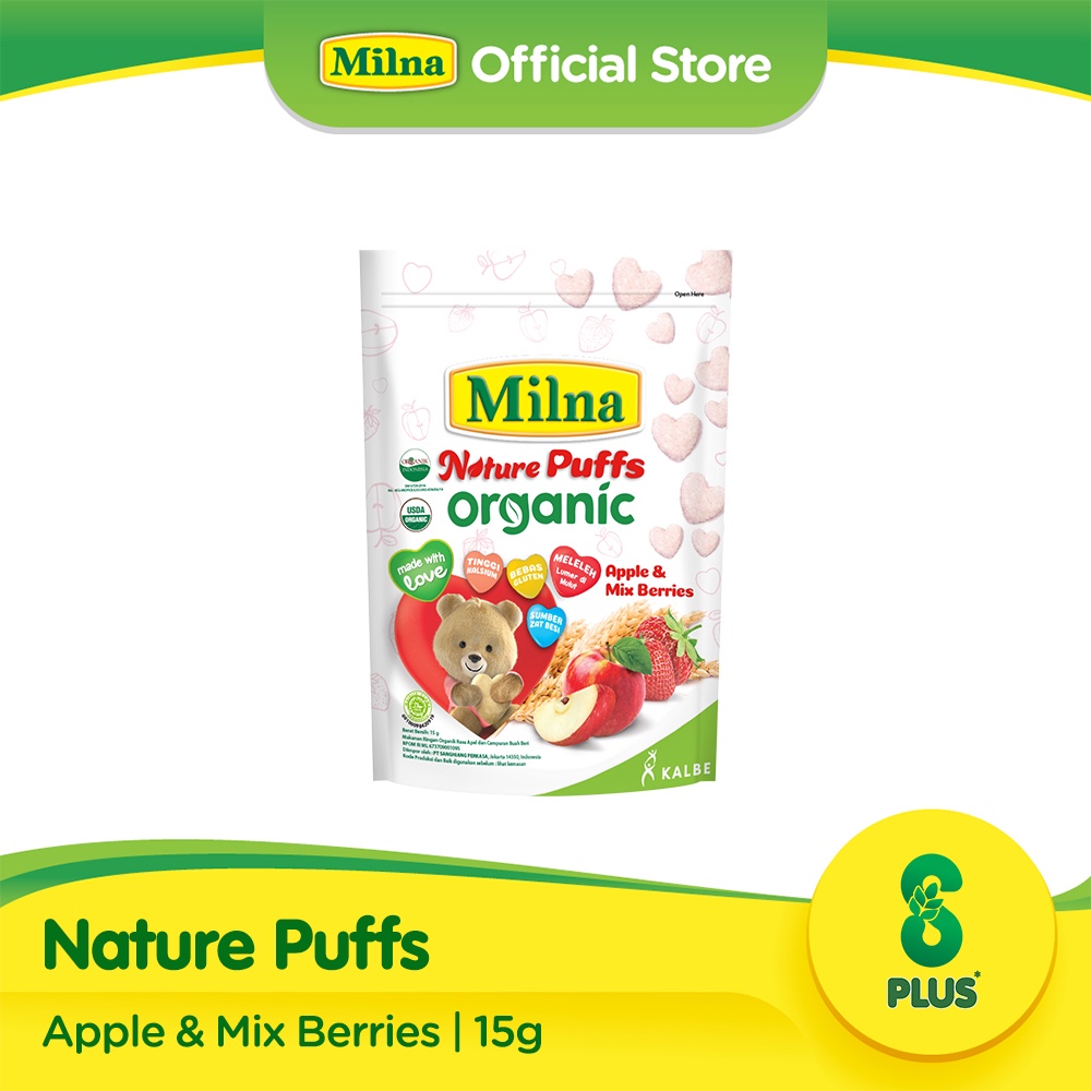 Jual Milna Nature Puff Organic Apple and Mix Berries 15 G | Shopee ...