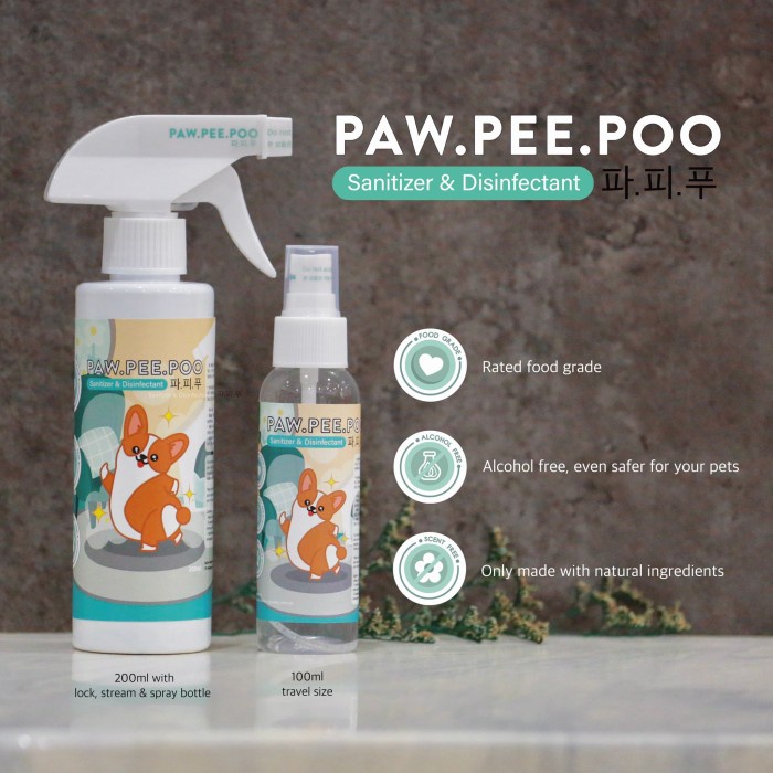 Jual Paw Pee Poo Disinfectant & Sanitizer Non Alcohol for Cat / Dog ...