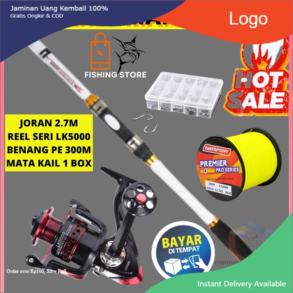 Jual Paket Alat Mancing Joran Stik Tongkat 2.7 Meter Reel Gulungan ...