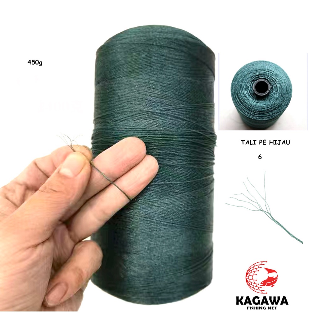 Jual TALI PE HIJAU 6 PINTALAN UNTUK ANYAMAN/IKAT/JAHIT JALA IKAN UDANG ...