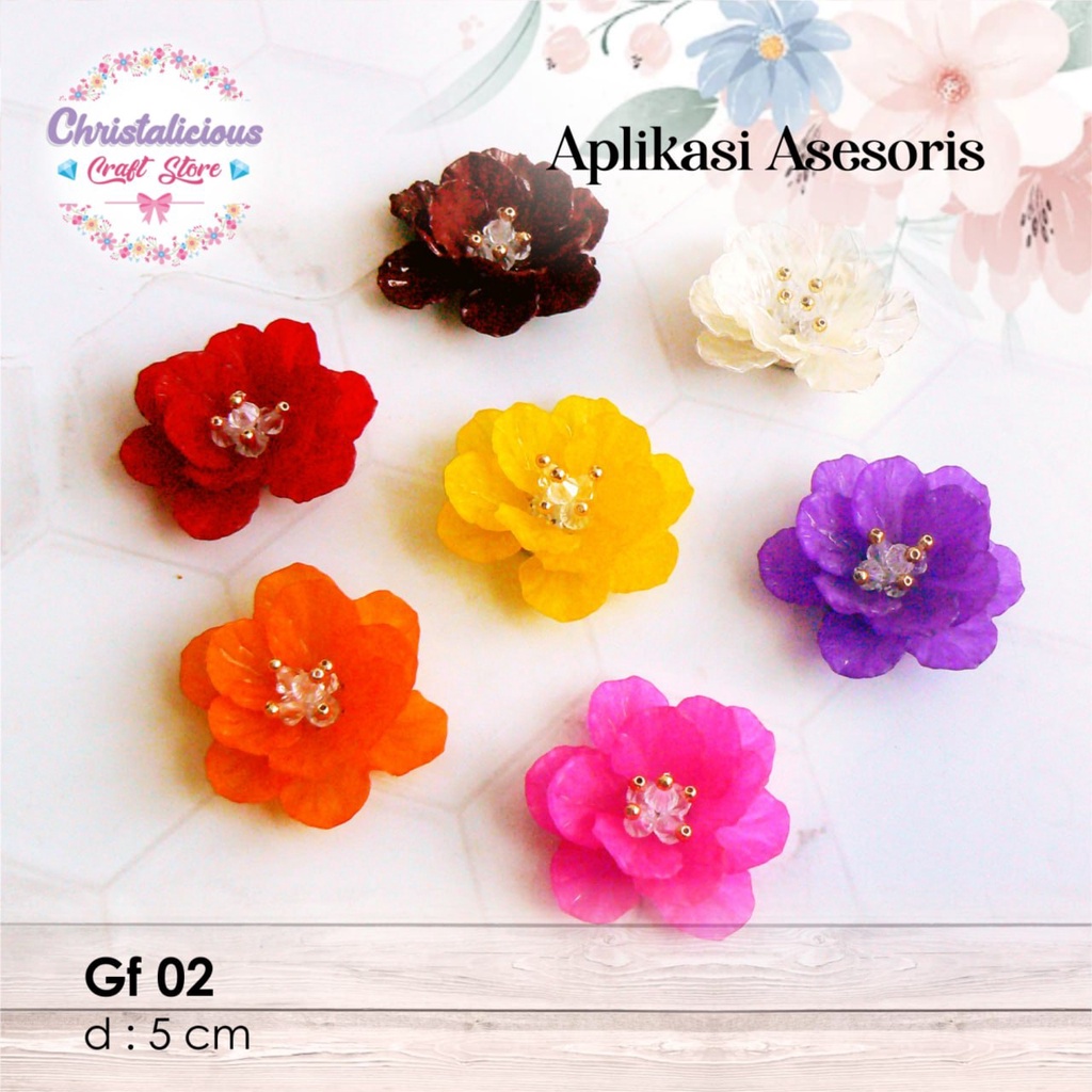 Jual Bunga akrilik kerang dan 5322 warna pearl, bunga tempel akrilik ...
