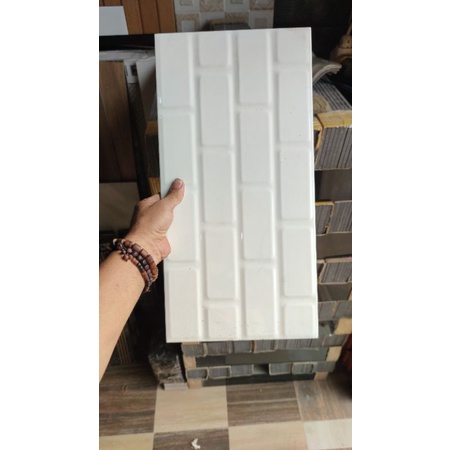 Jual Keramik dinding bata putih 25x50 Bricky white | Shopee Indonesia