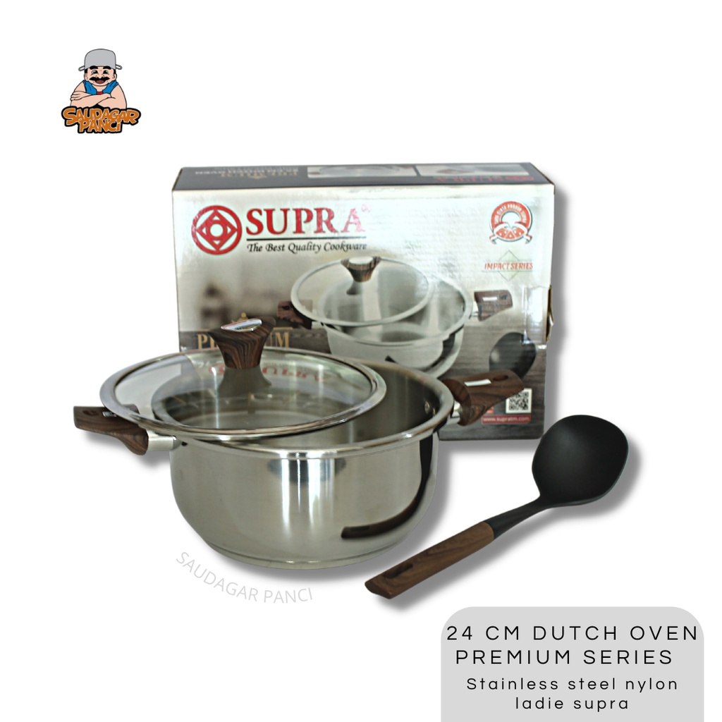Jual SUPRA Panci Stainless Steel Dutch Oven 24 Cm Premium / Panci Rebus ...