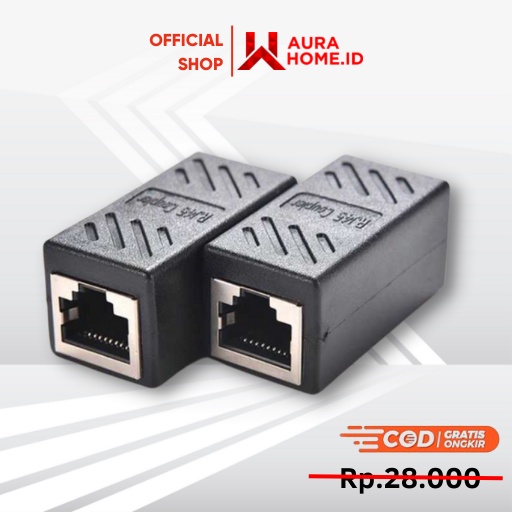Jual Female to Female Cat6 Network LAN Extension Adapter Connector ...