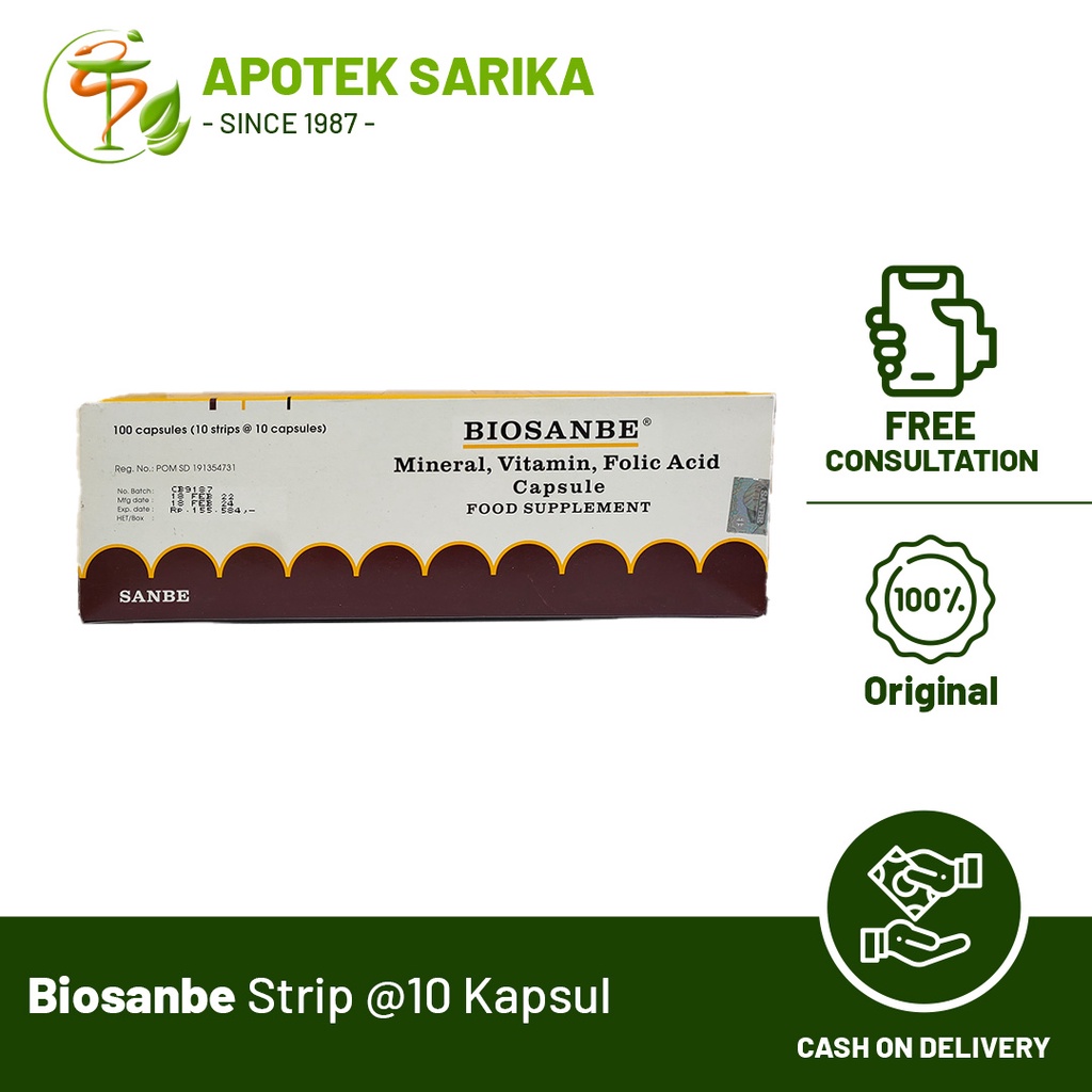 Jual Biosanbe Strip isi 10 Kapsul / Suplemen Vitamin / Suplemen ...