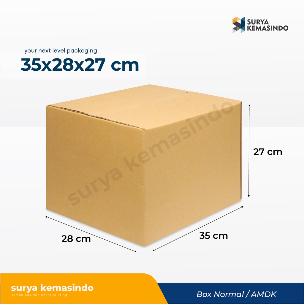 Jual BOX 35X28X27 cm (GFR) KARTON/KARDUS/PACKING/NORMAL/AMDK | Shopee ...