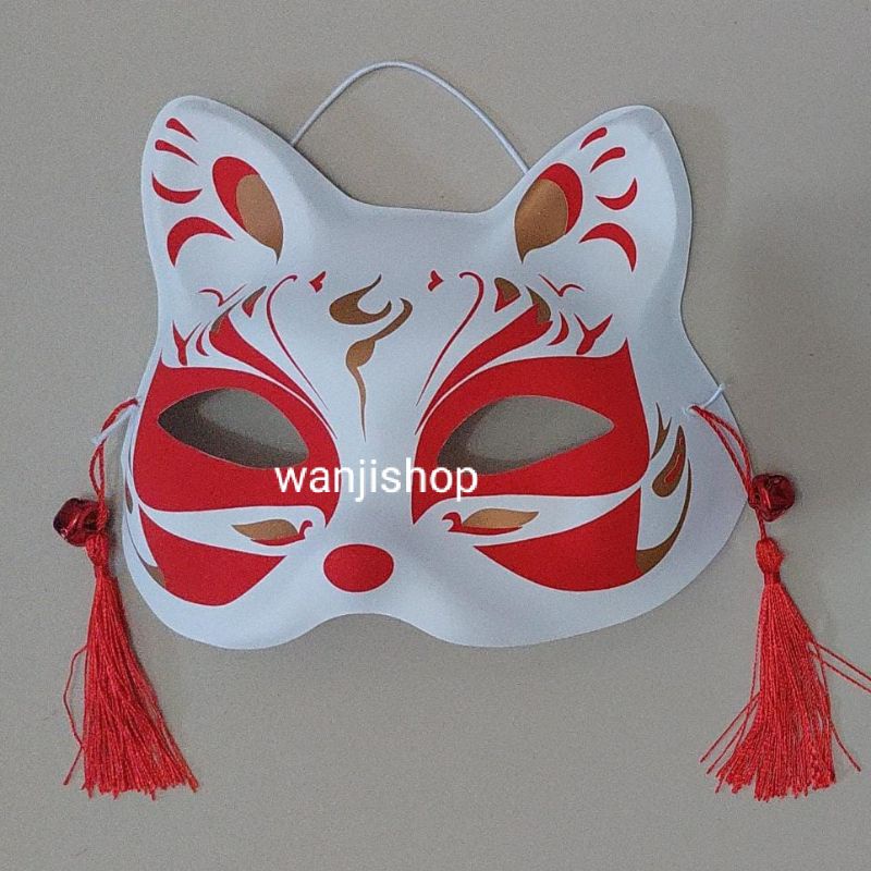 Jual TOPENG KUCING kitsune fox bunkasai japanese festival mask rubah ...