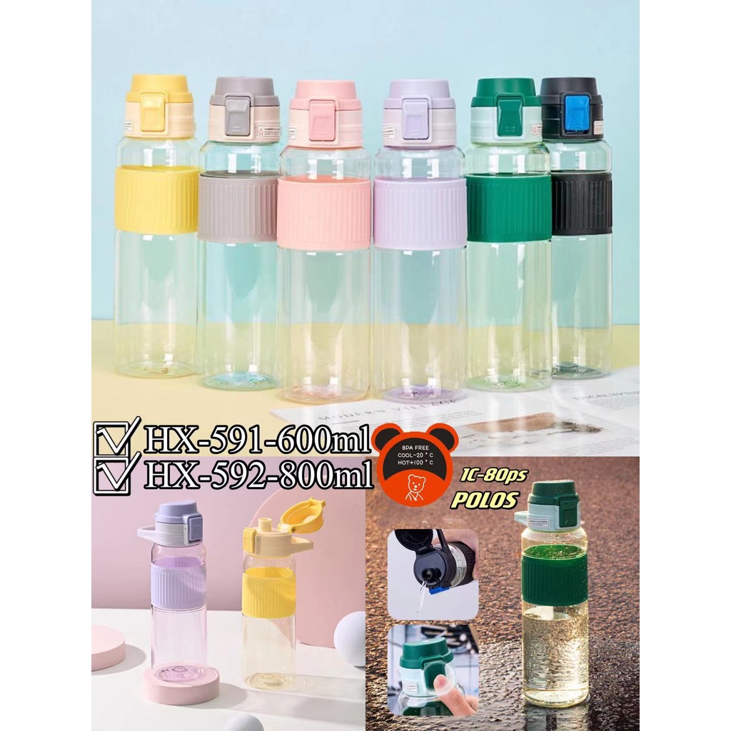 Jual Botol Minum Plastik Transparan I Botol Minum Tenteng I BPA FREE I ...