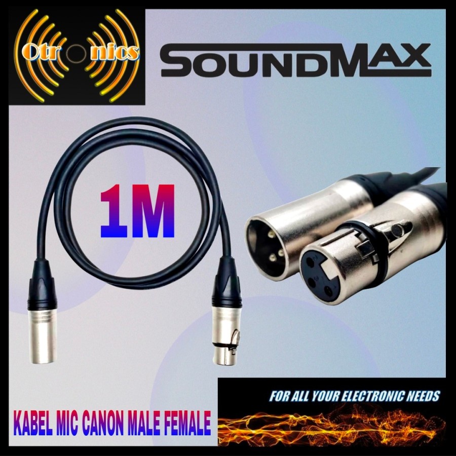 Jual Kabel XLR Jack Canon Plug Male Female Soundmax 1meter | Shopee ...