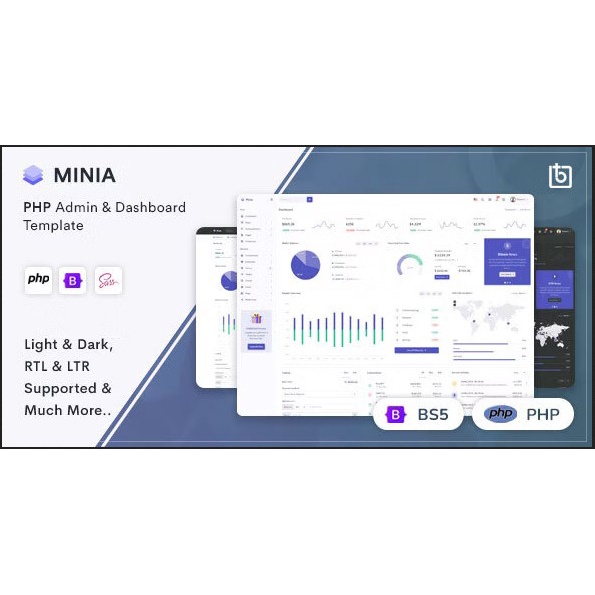 Jual Bootstrap 5 - Minia v1.0 | PHP Premium Admin & Dashboard Template | Shopee Indonesia