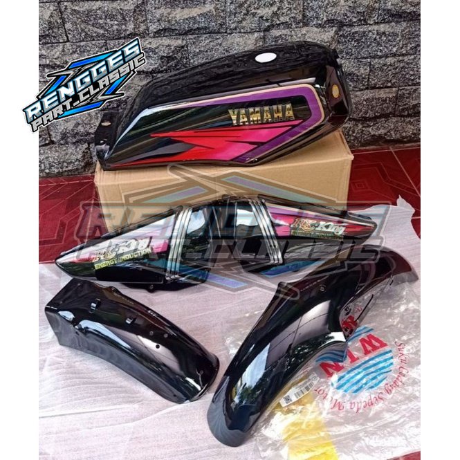 Jual PAKET TANGKI BODY RX KING SERIES FULLSET HITAM SET STRIPING 1995 ...