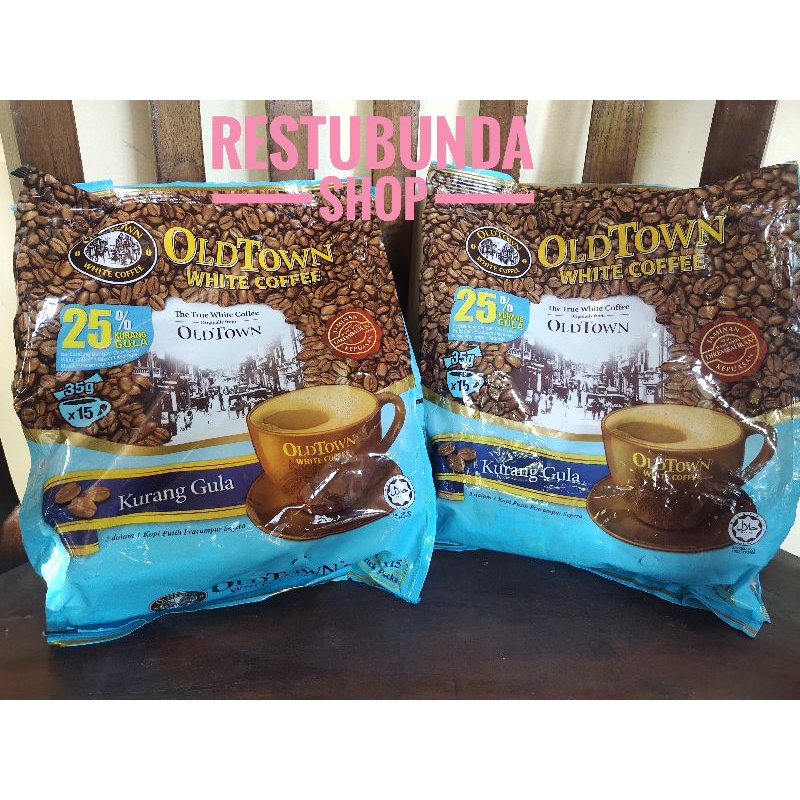 Jual OLD TOWN White Coffee LESS SUGAR ORIGINAL MALAYSIA ( 15Sachet ...