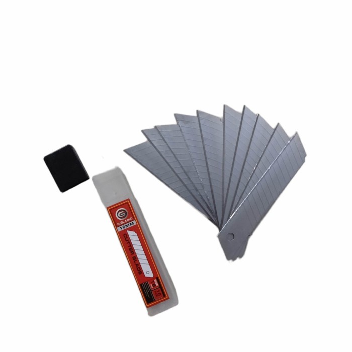 Jual (NB) isi cutter BESAR 18MM (1set 10 pcs) refill cuter silet 18 mm ...