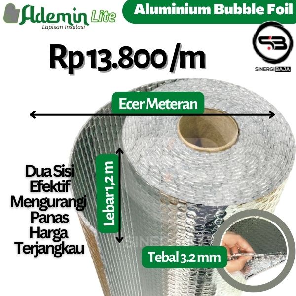 Jual Aluminium Foil Bubble Peredam Panas Atap ADEMIN lite ECER 1 ...