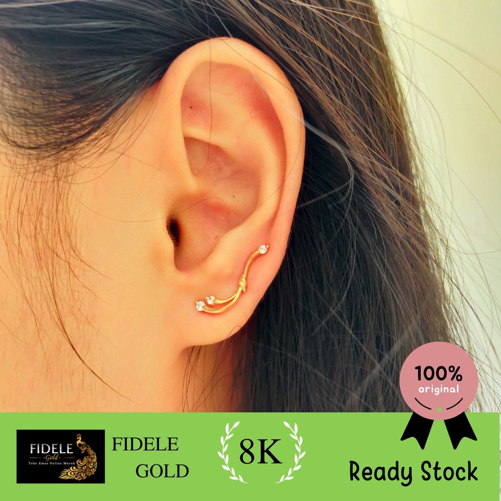 Jual Giwang Fashion Keyla Korea Anting Ketek Menek Anting Emas Asli ...